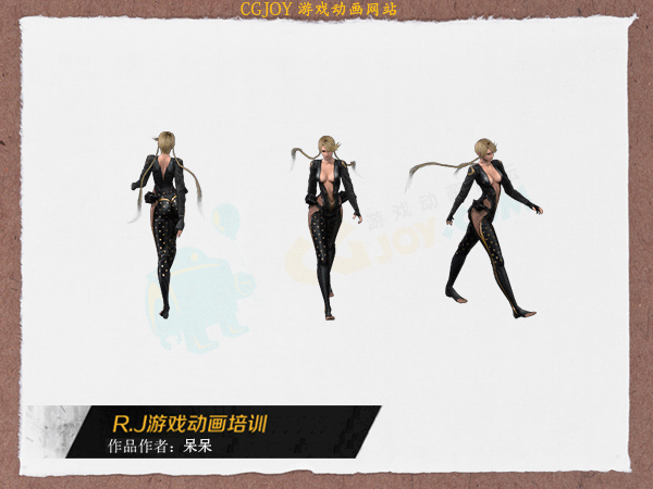 038_第7课作业_走路(女)-游戏动画第九期第七课-CGJOY课堂 - CGJOY