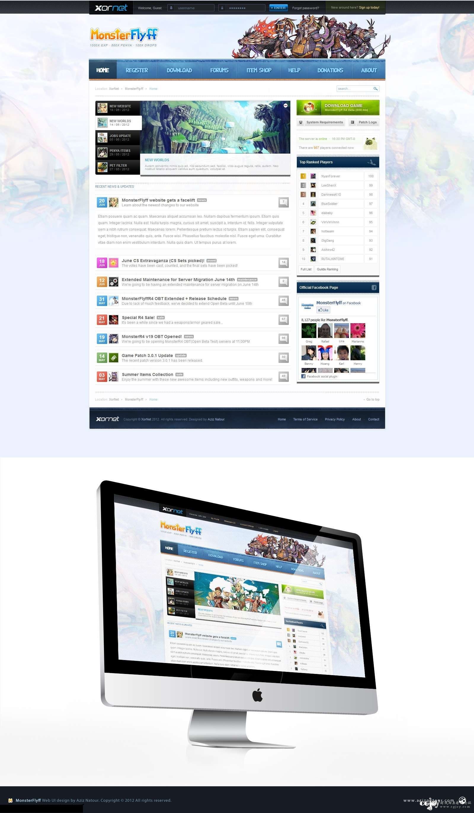 四款游戏网页UI设计 - Game Web UI Design - 其他资源 - Powered by Discuz!