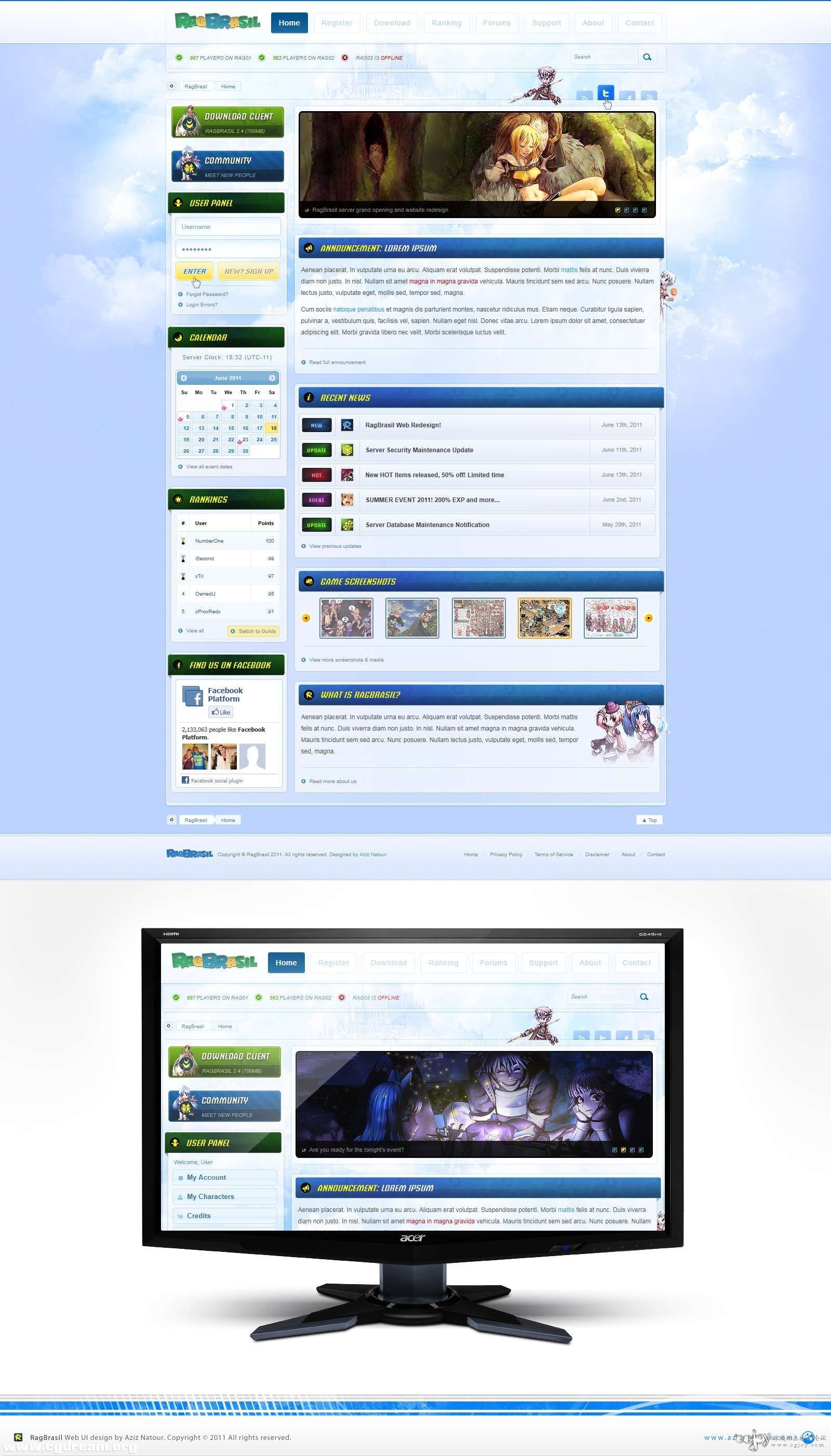 四款游戏网页UI设计 - Game Web UI Design - 其他资源 - Powered by Discuz!