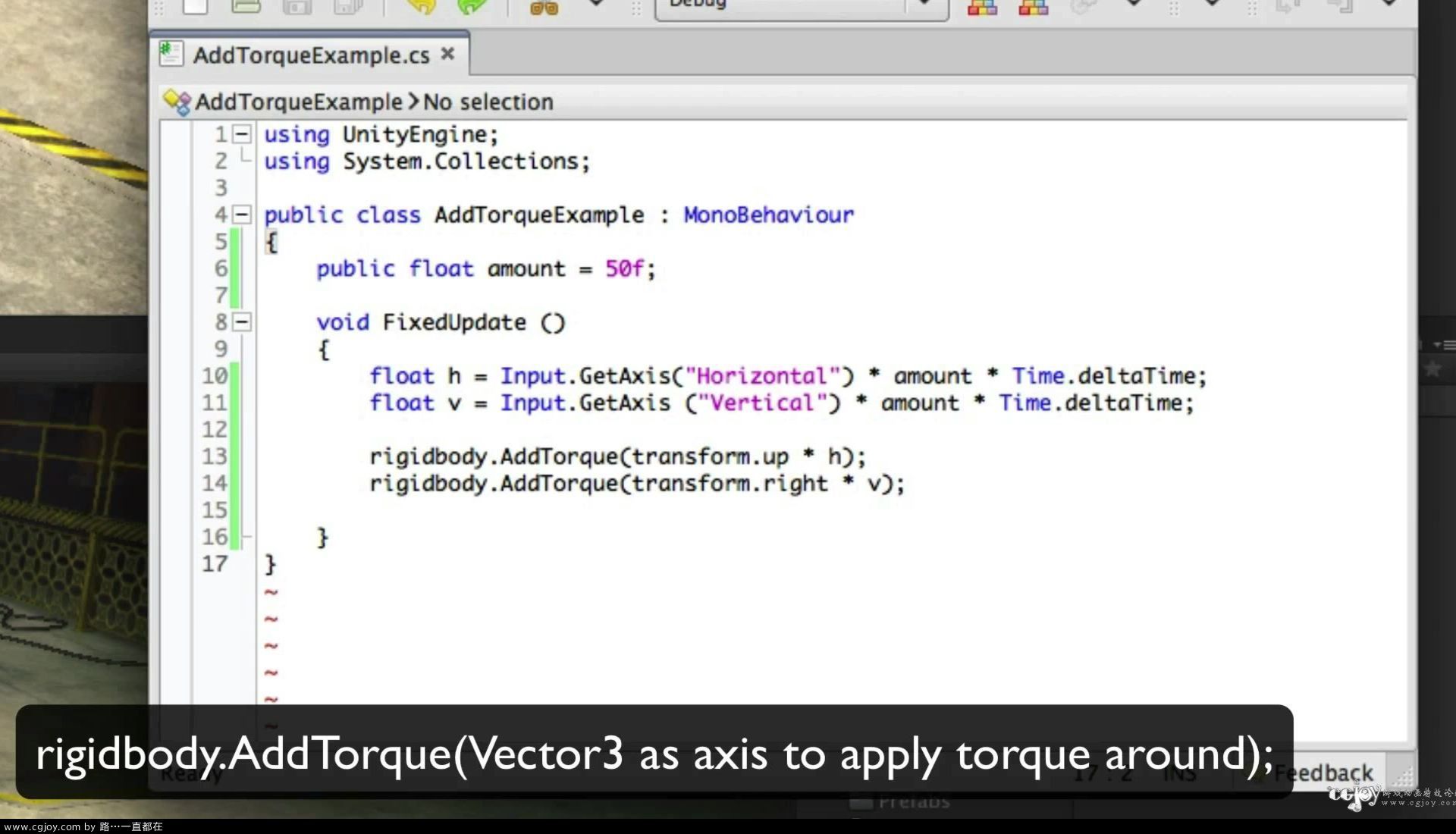 添加扭矩Add Torque-Unity 官方教程 物理系统 - 其他资源 - Powered by Discuz!